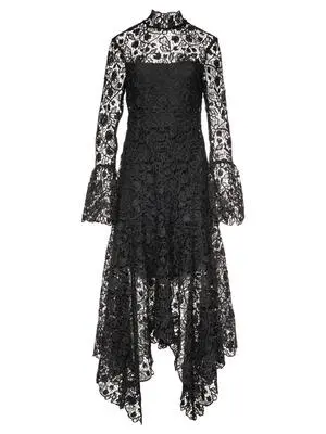 VASILIKI ATELIER Leila High Neck Lace Dress - Black