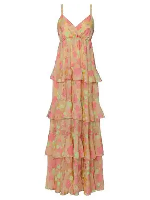 ANSE VICTORIN Carla Floral Silk Dress
