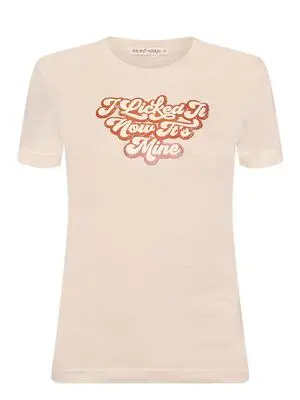 LOVE AND NOSTALGIA Margot Tee With Graphic Print - Yellow