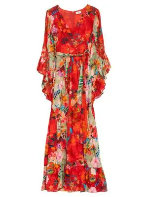 NIZA Cora Long Sleeve Maxi Dress - Red