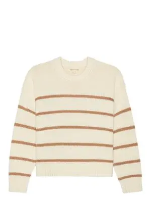 ELLSWORTH + IVEY Elena Striped Crewneck Sweater