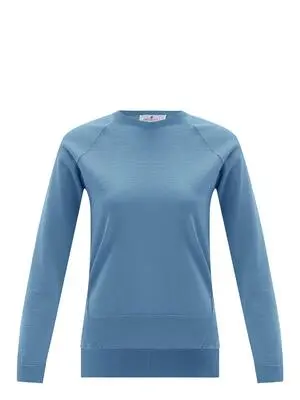 PERALUNA Asymmetric Pullover With Slit Detail - Blue