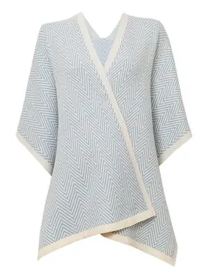 JAMES LAKELAND Chevron Knit Wrap - Blue