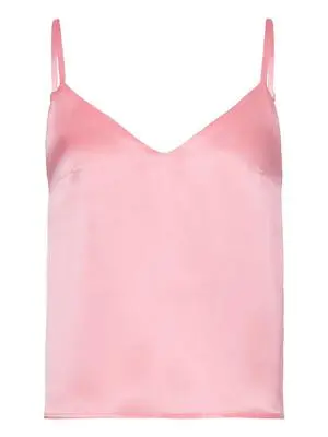 ANSE VICTORIN Silk Satin Strappy Top - White