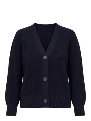 NUVV COLLECTION Cotton Long-sleeve Button-front Cardigan - Blue
