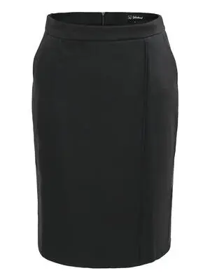 SMART AND JOY Straight Skirt With Stitched Folds - Black