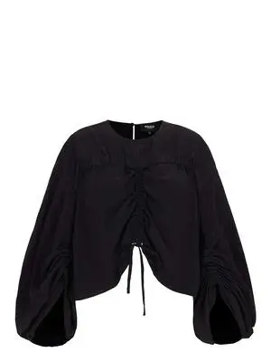 POLKO Gaia Top With Drawstring Detail - Black