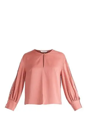 PAISIE Button Sleeve Blouse - Pink