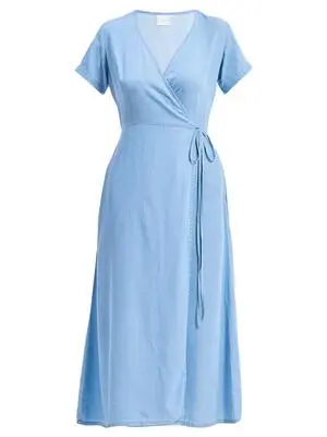 REISTOR Maxi Wrap Dress - Blue