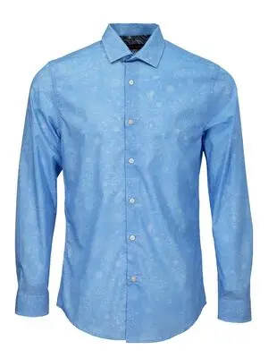 LORDS OF HARLECH Nigel Outline Floral Shirt - Blue