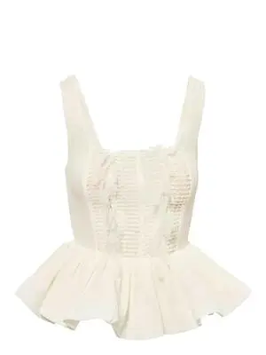 AMY LYNN Peplum Top - White