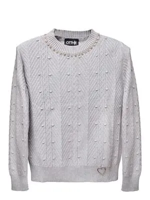OTTHIE Embellished Knit Sweater - Grey
