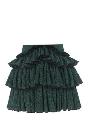 NUR KARAATA Bellano Sparkle Mini Skirt - Green