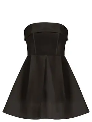 TIA DORRAINE Wild Flower Flared Mini Dress - Black