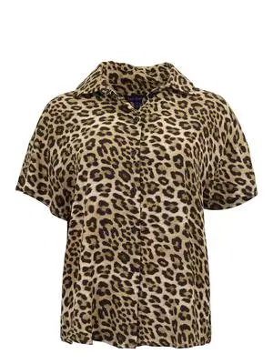 LORDS OF HARLECH Suzy Leopard Print Shirt - Brown