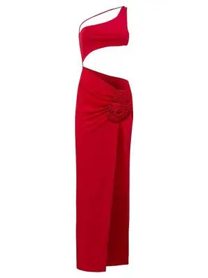 LUNA B Long Flame Dress - Red