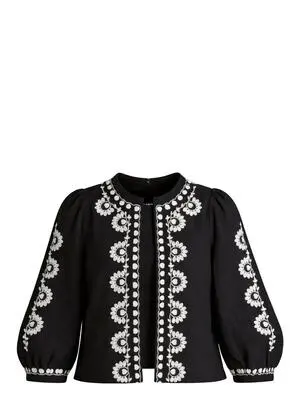 ROSE & NANCY Embroidered Throw-On Jacket
