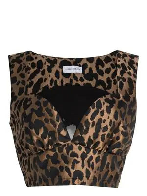 CIRCULAR PATH Crop Bustier Top - Black/gold