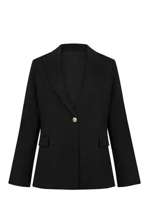 BALOU Single-breasted Tailored Blazer - Black