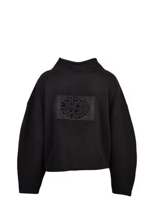 JOY-ES Leopard Patterned Zip-up Cardigan - Black