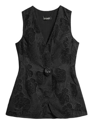 NOCTURNE Textured Tailored Vest - Black