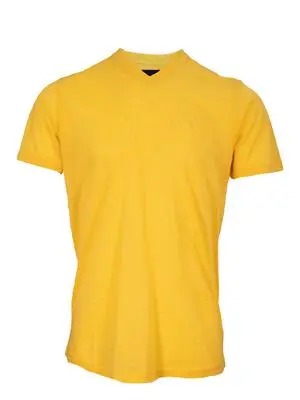 LORDS OF HARLECH Victor Merino V-neck Tee Sunshine - Yellow