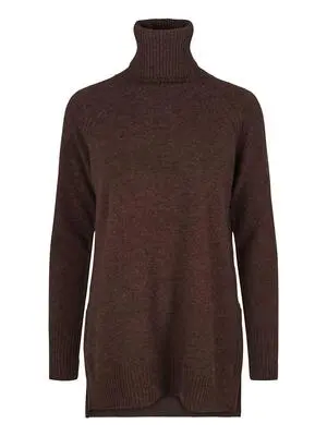 TIRILLM Abby A-line Turtleneck Pullover - Brown