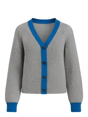 BEIRA Michelle Merino And Cashmere Cardigan - Grey/blue