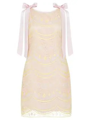 LISA THE LABEL Le Jardin Dahlia Shift Dress - Pink/yellow