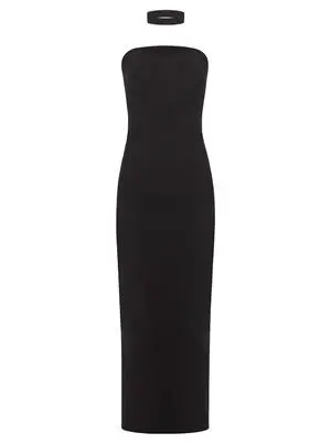 TIA DORRAINE Kiss Me Bustier Midi Dress - Black