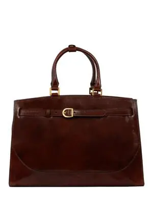TIME RESISTANCE Leather Handbag Shirley - Brown