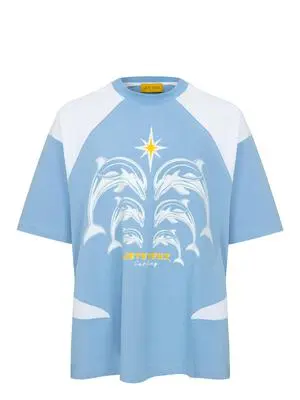 JE TE VEUX Off Shore Dolphin Printed T-shirt - Blue