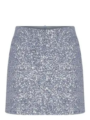 NAZLI CEREN Marde A-line Sequin Mini Skirt - Blue