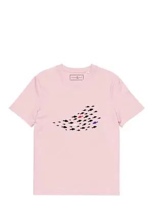 ANCHOR & CREW Fish Where's William Going? Organic Cotton T-shirt - Pink
