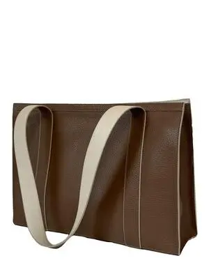 GODI. The Maxwell Leather Zip Tote Bag - Black