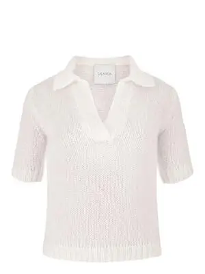 SALANIDA Melody Mohair Polo Top - White