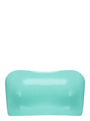 ELISSA POPPY Latex Crop Top - Green