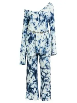 SÂB STUDIO Elowyn Tie-Dye Mini Dress With Wide Leg Pant Set