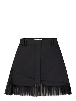 PCFG Pleated Skirt With Tulle Hem