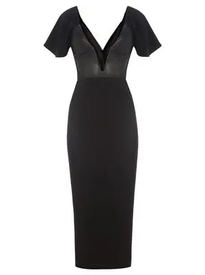 THE GT ATELIER Leather Corset Dress - Black