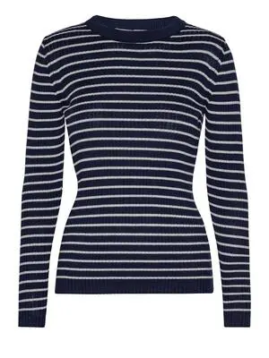GROBUND Hanna Rib Knit Striped Blouse