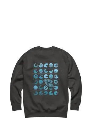 ANCHOR & CREW Heather Surf N Waves Passenger Organic Cotton Sweatshirt - Black