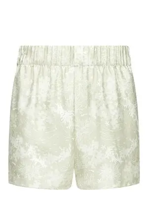 LILY ROU Printed Silk Relaxed Shorts - Orange