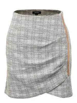 SMART AND JOY Asymmetrical Skirt With Satin Bias Detail - Brown