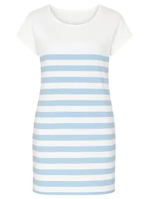 CONQUISTA Striped T-shirt Dress - Blue