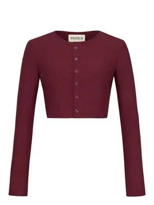 MONTCE Button-down Fitted Cardigan - Red