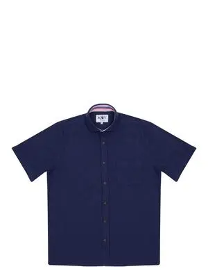 KOY CLOTHING Navy Air Weave Shirt Short Sleeve - Blue