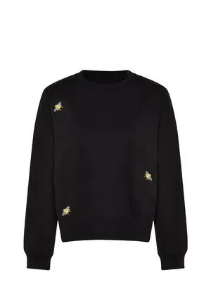 INGMARSON Bee Embroidered Relaxed Fit Sweatshirt - Black
