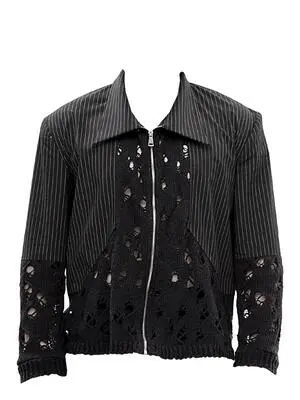 MAISON BOGOMIL Split Front Pinstripe Jacket - Black