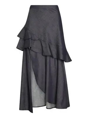 LAHIVE Detachable Denim Skirt - Blue